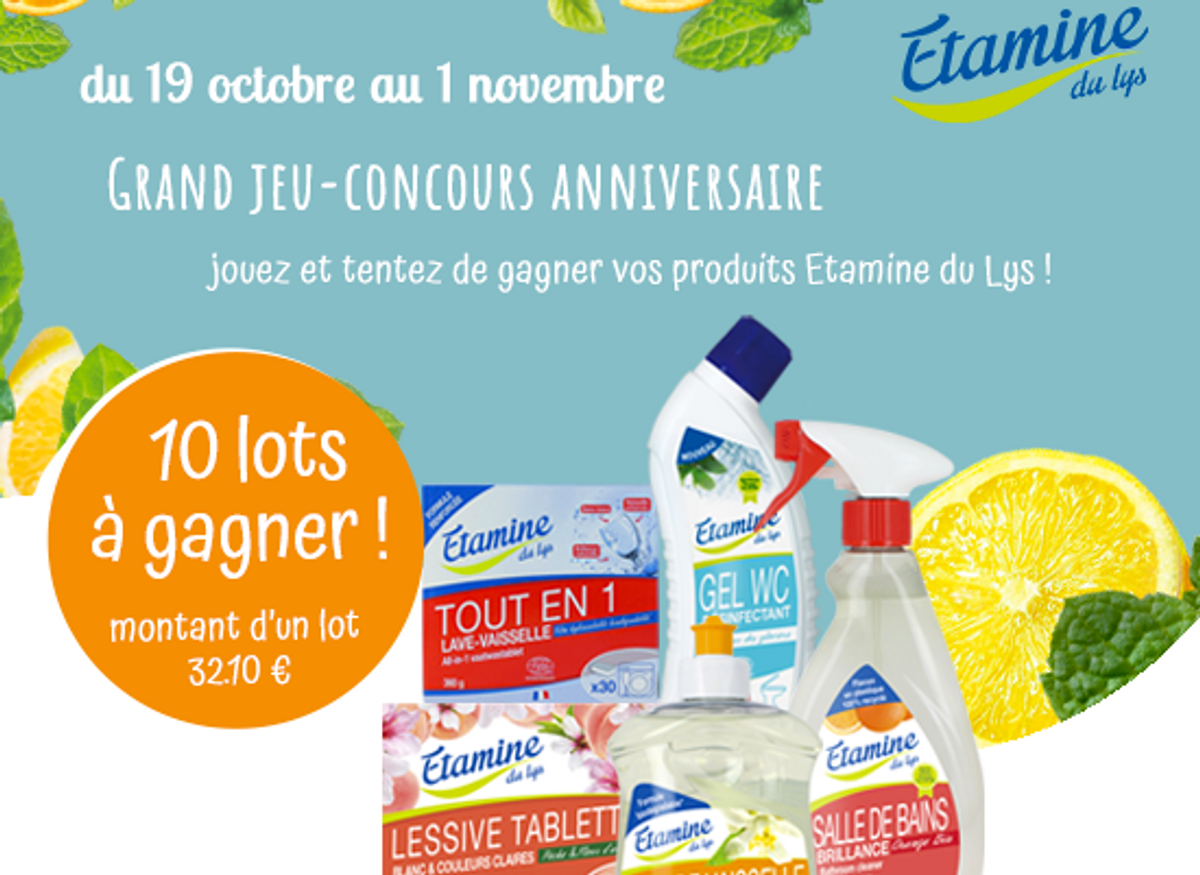 Jeu-concours : 10 lots de produits ménagers bio Etamine du Lys à gagner - FemininBio